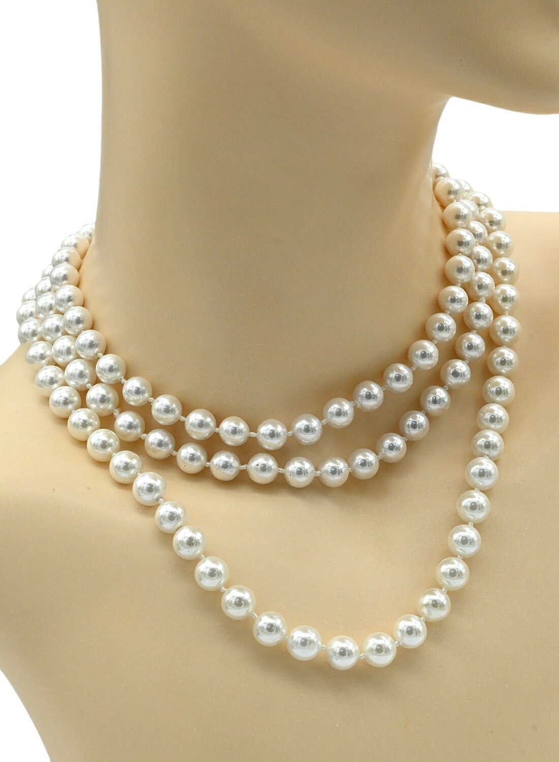 Бусы из майорки шарик 8мм цвет белый, 150см .