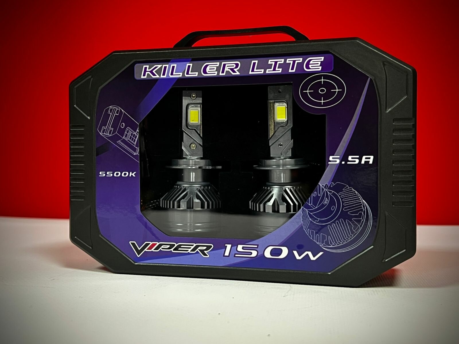 Светодиодные LED лампы для фар H7 для Daewoo Nexia N150 2008-2016- VIPER KILLER LITE 150W 5500K 12500LM на Деу Нексия