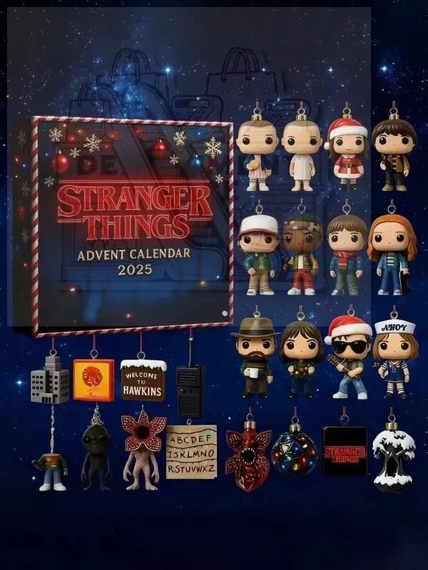Адвент календарь Stranger Things Фигурки 24 шт. Виниловые коллекционные игрушки-подарки — фото 1