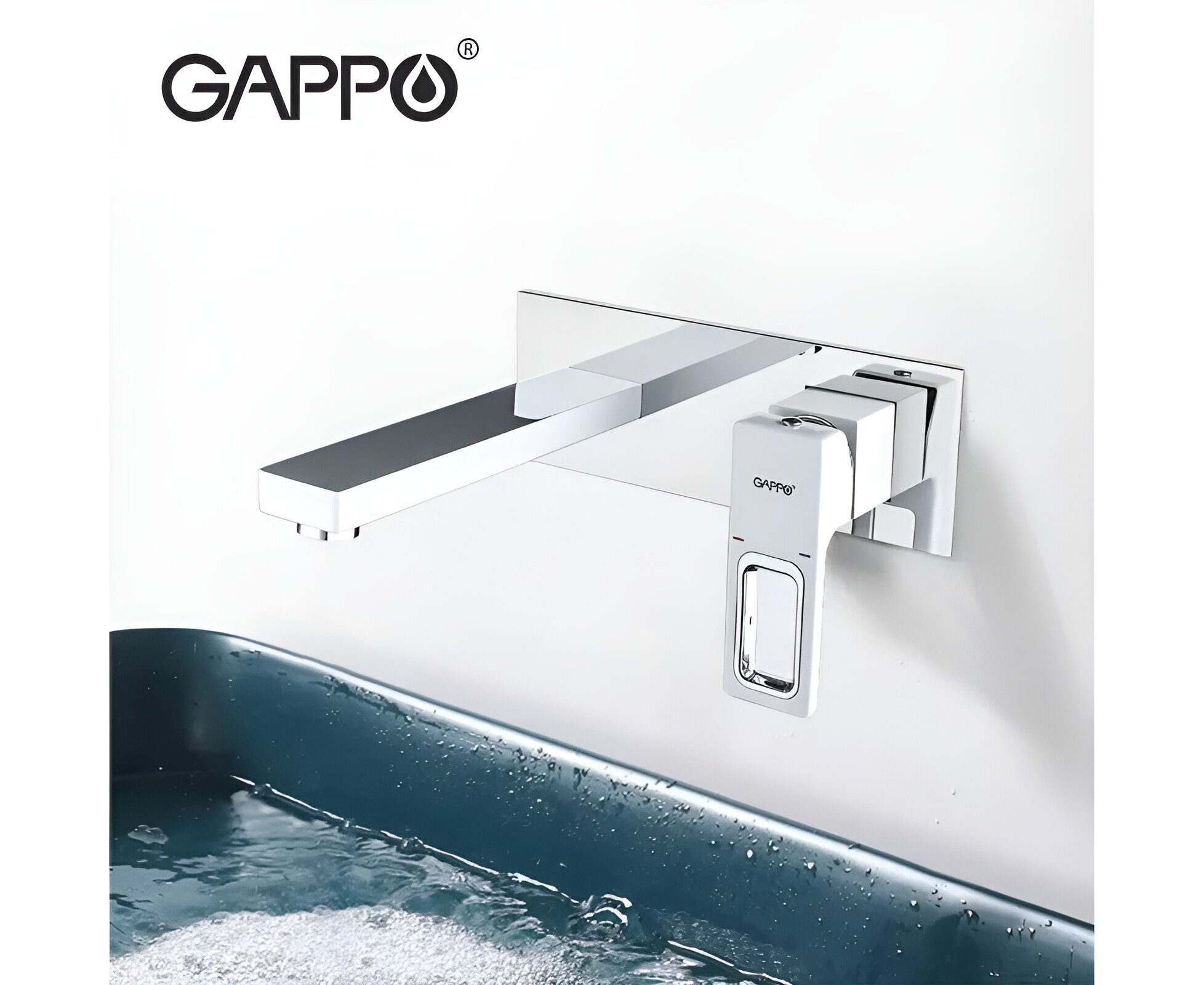 Смеситель для раковины Gappo G1OH01IF7-DK10KB, настенный, встраиваемый, хром