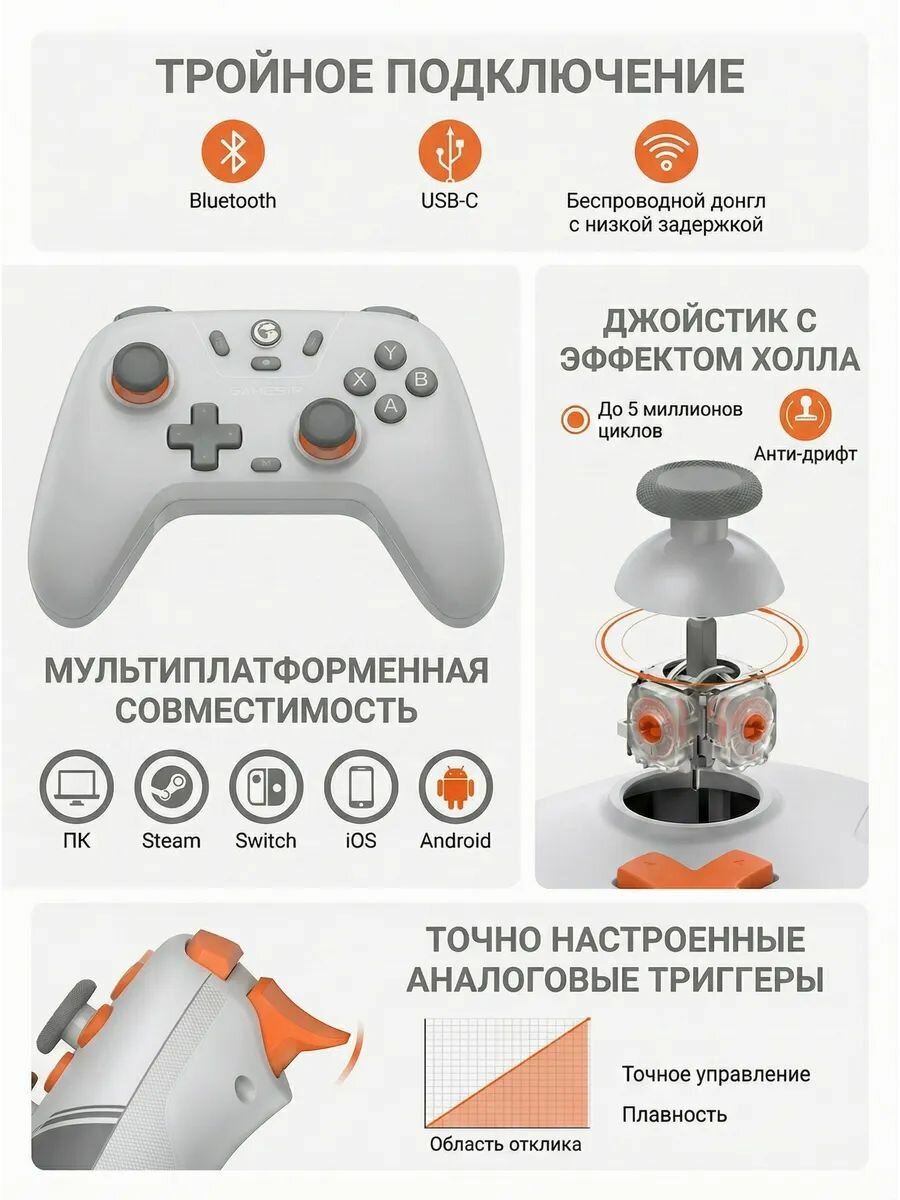 GameSir T4 Nova Lite, серый, игровой контролер (геймпад)