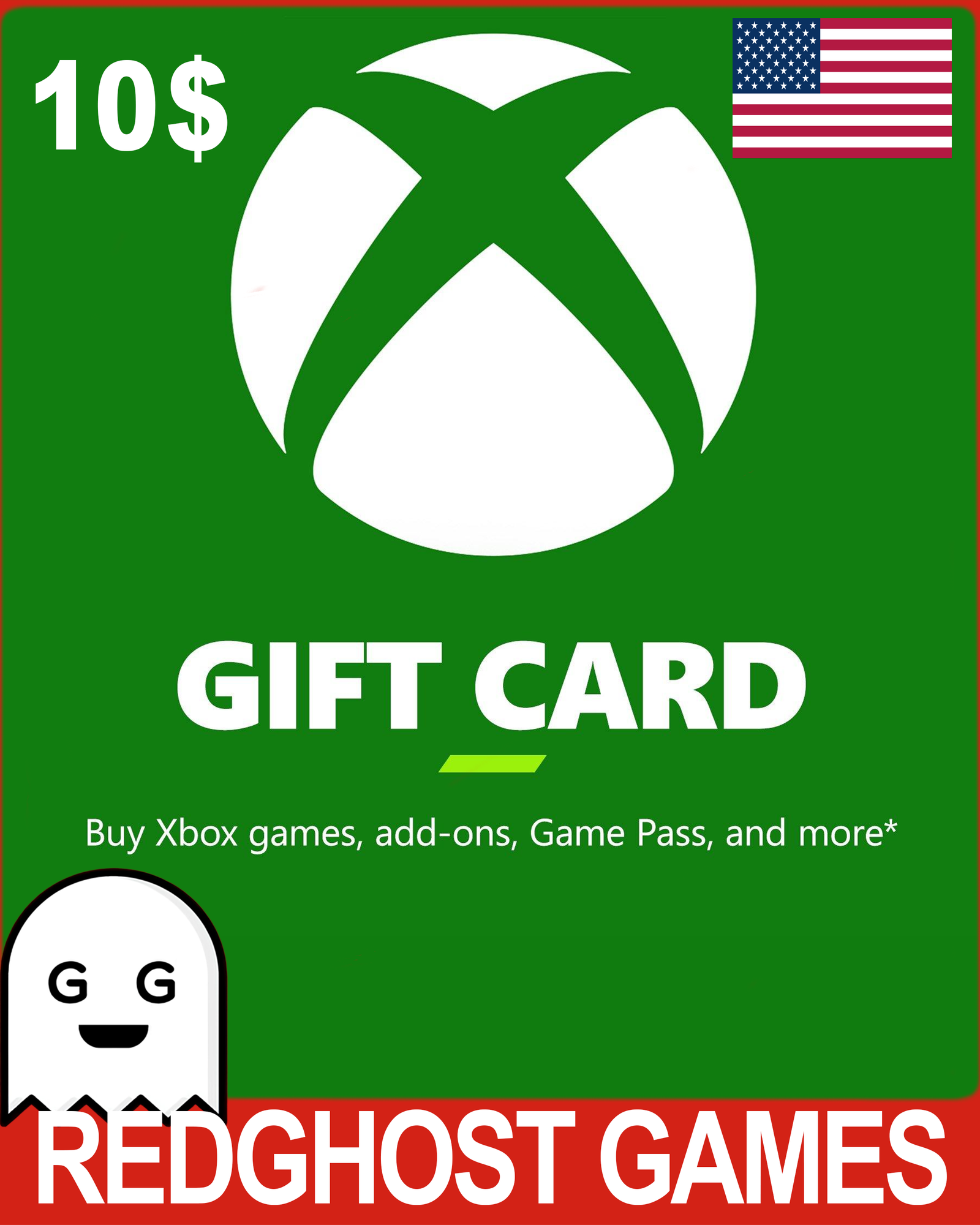 Карта оплаты для Xbox One/Series X|S Xbox Live 10 $ долларов , цифровой ключ USA(США)