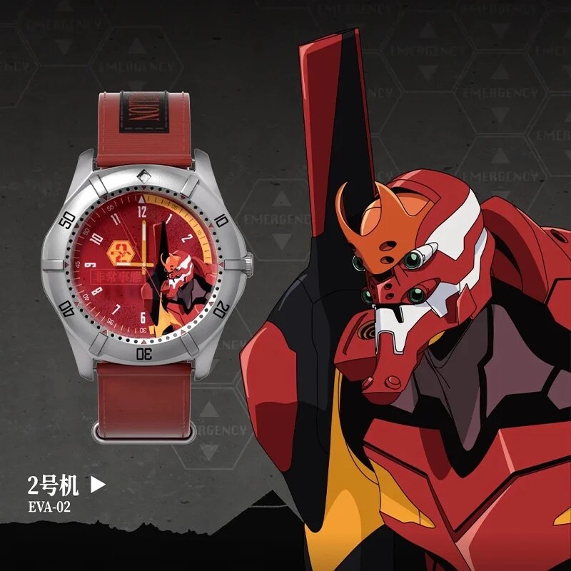 Часы EVA-02 Unit 2, красные