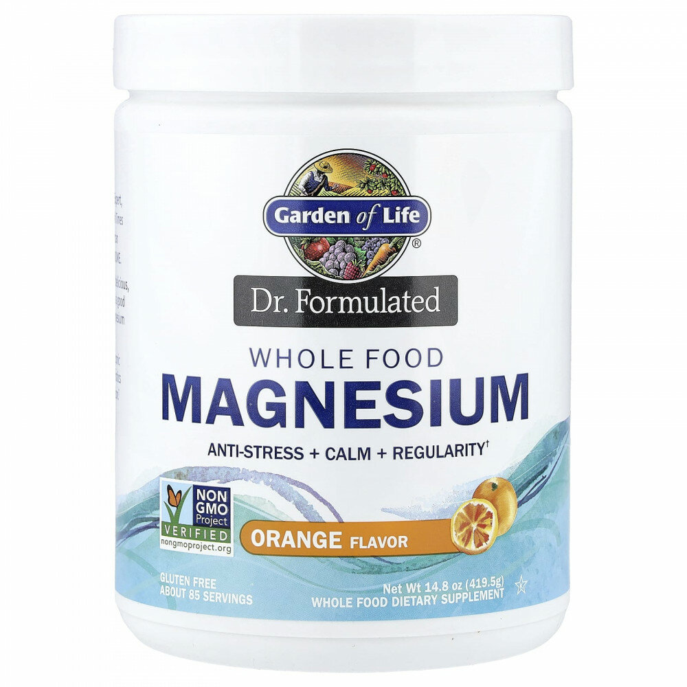 Garden of Life, Dr. Formulated, цельнопищевой магний, со вкусом апельсина, 419,5 г (14,8 унций)