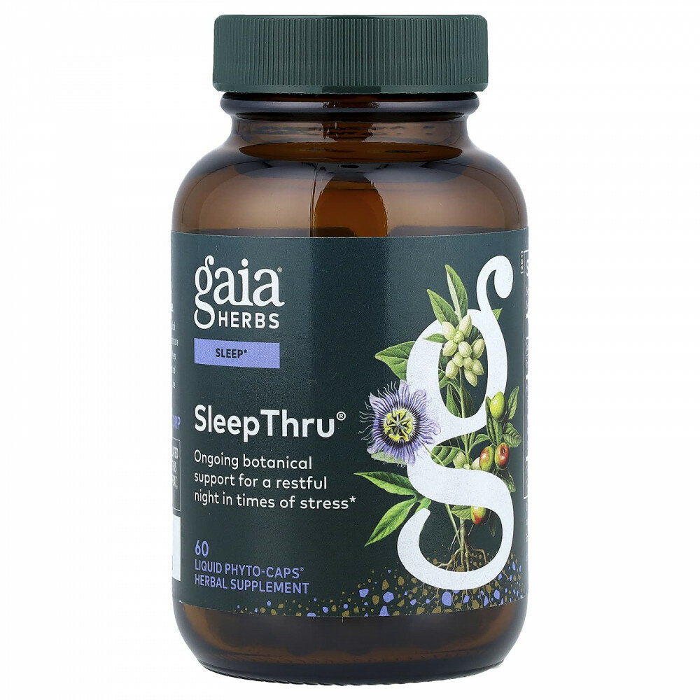 Gaia Herbs, SleepThru®, 60 капсул Phyto-Caps®