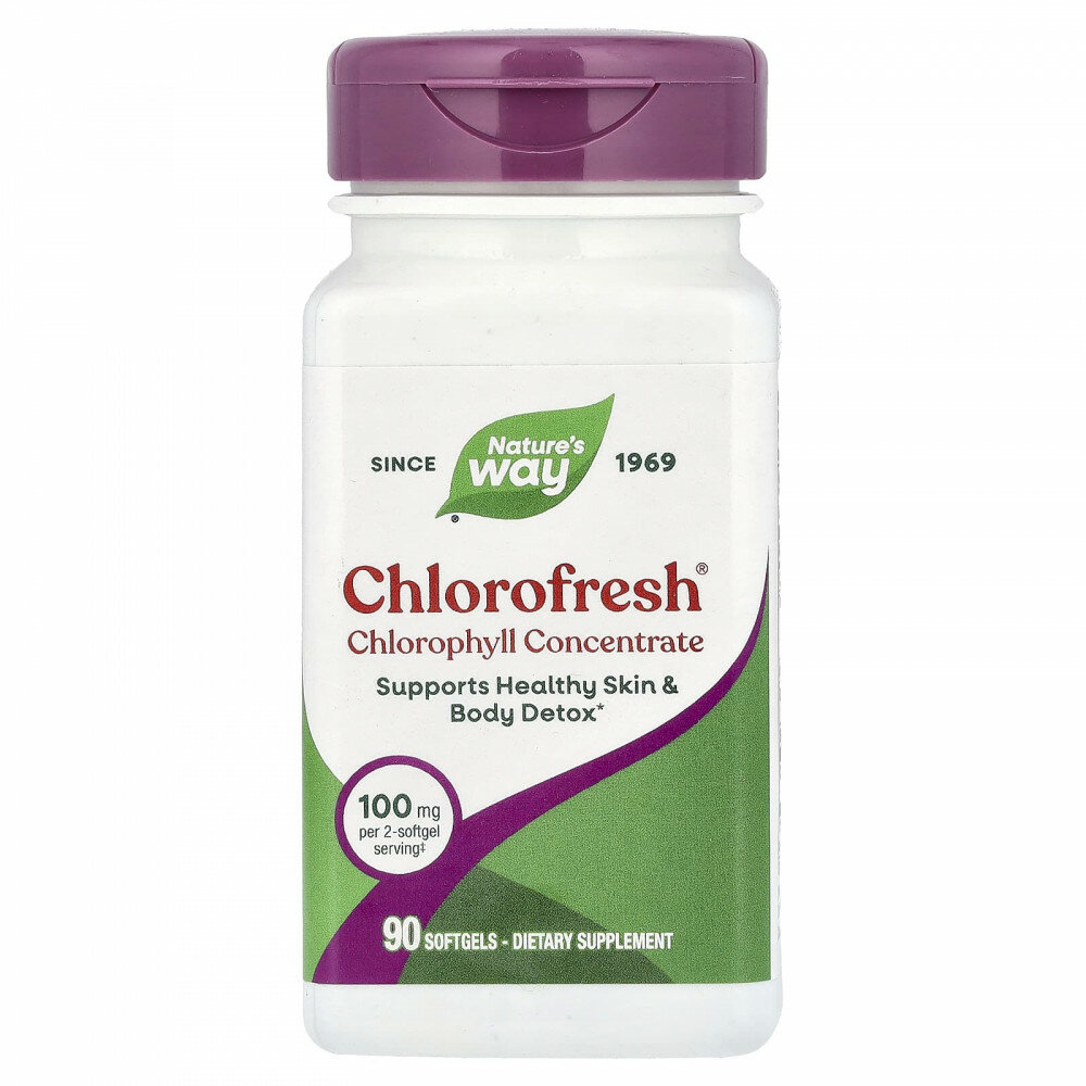 Nature's Way, Chlorofresh®, концентрат хлорофилла, 90 капсул (50 мг в 1 капсуле)