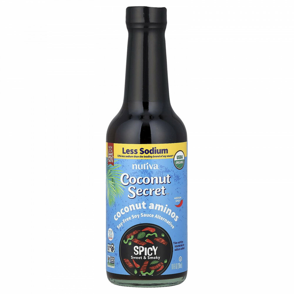 Coconut Secret, Coconut Aminos, альтернативный соевый соус без сои, средней остроты, 296 мл (10 жидк. унций)