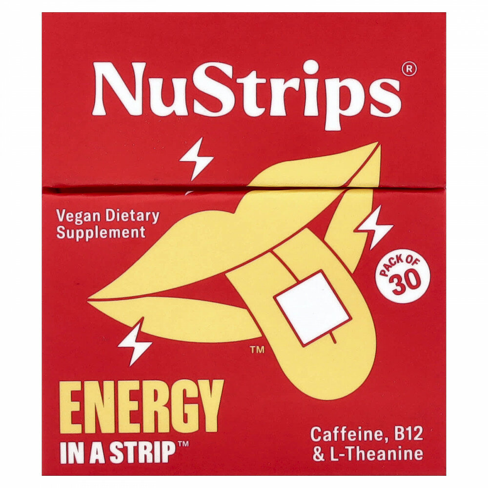 NuStrips, Energy In A Strip™, корица и ваниль, 30 полосок