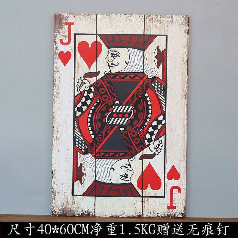 Винтажная картина из игральных карт на дереве для декора стен баров, кафе, ресторанов, креативное подвесное украшение для гостиной.