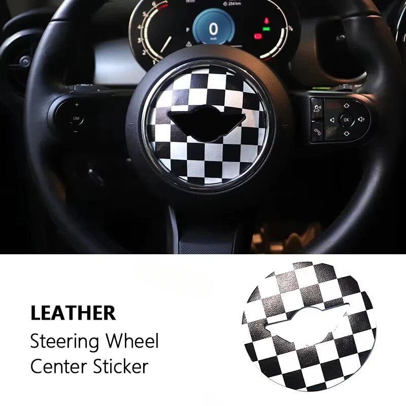 Наклейка на руль в шахматную клетку Mini Cooper Type E R50 R52 R53