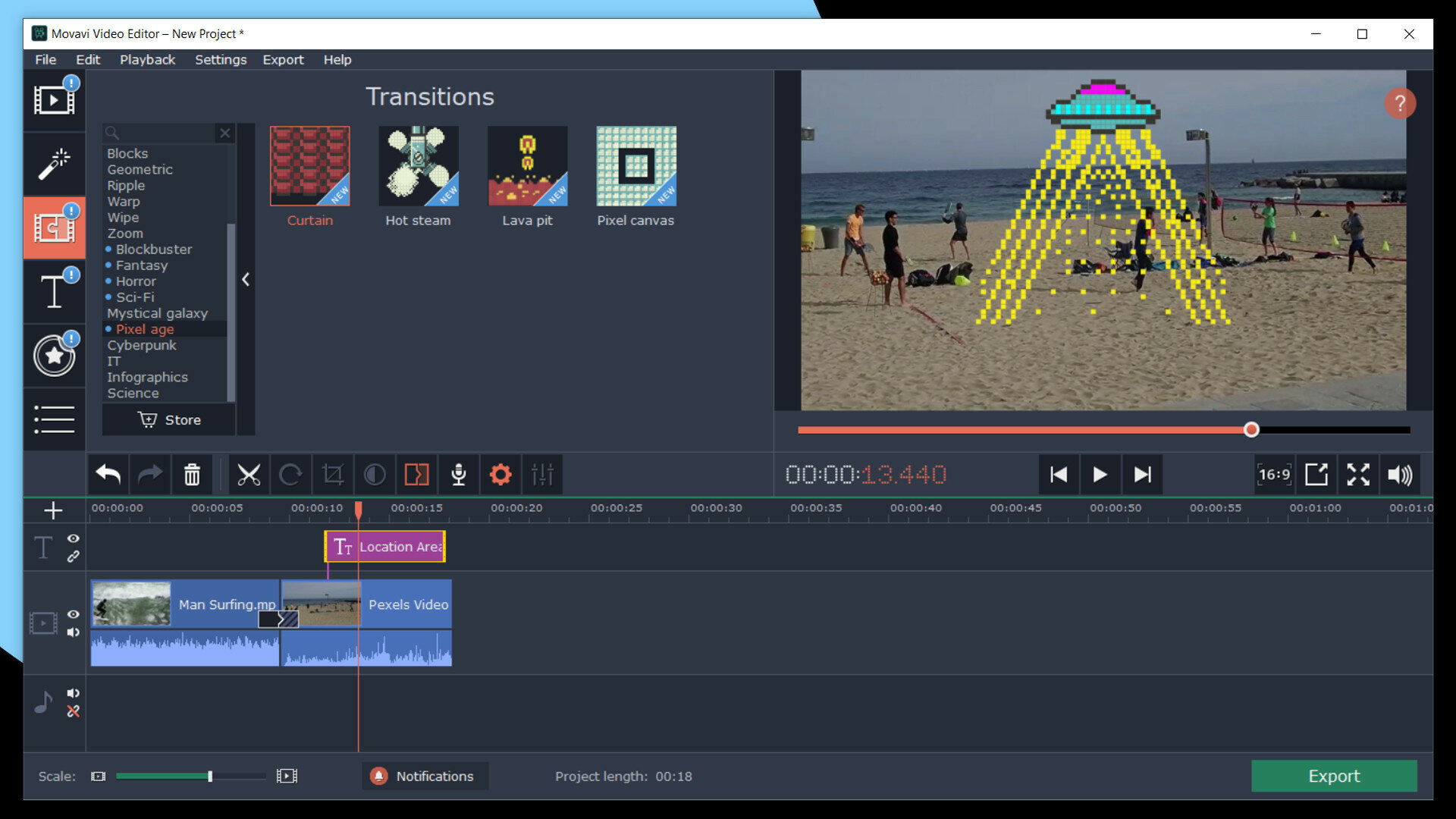 Movavi Video Editor Plus 2020 - Pixel Age Pack DLC Steam Ключ