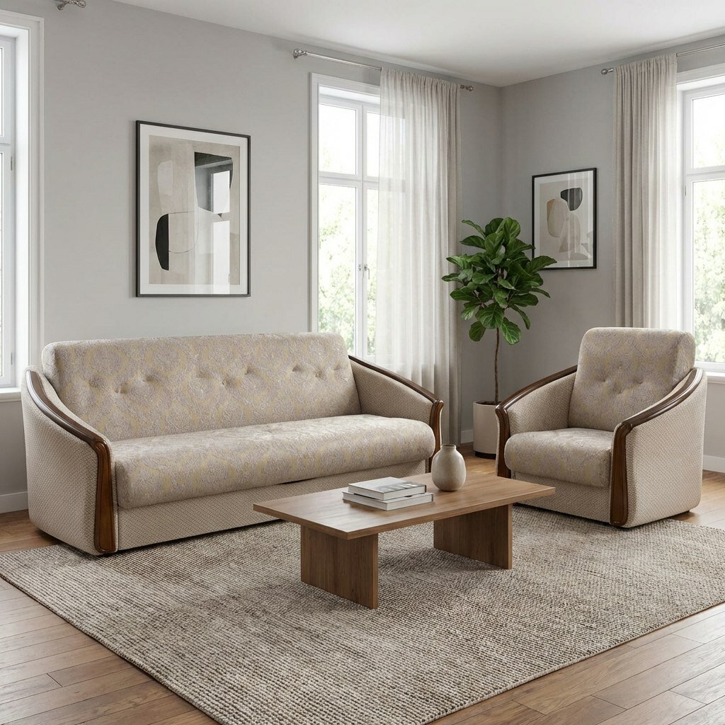 Набор мягкой мебели "Балтийский", диван-кровать (пружинный блок) и кресло-кровать, механизм "книжка", шенилл