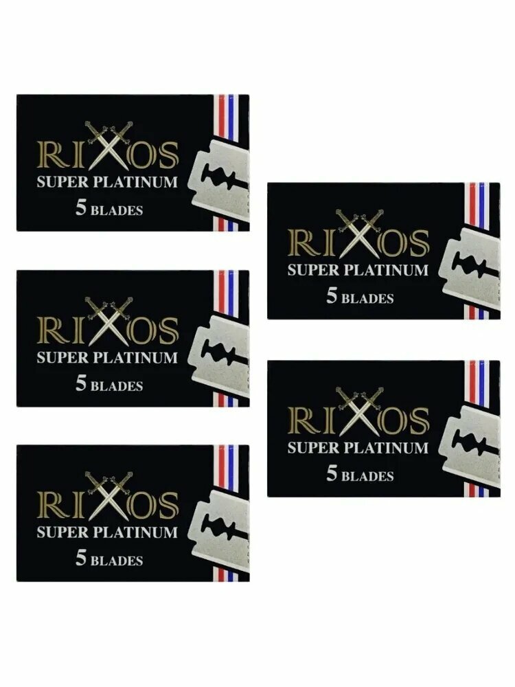 Классические двусторонние сменные лезвия, RIXOS SUPER PLATINUM, для T-образных бритв и шаветок, упаковка 25 штт
