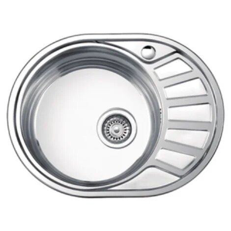 Мойка кухонная Ledeme L85745-L металлическая, 57x45, мойка для кухни, с крылом, овальная