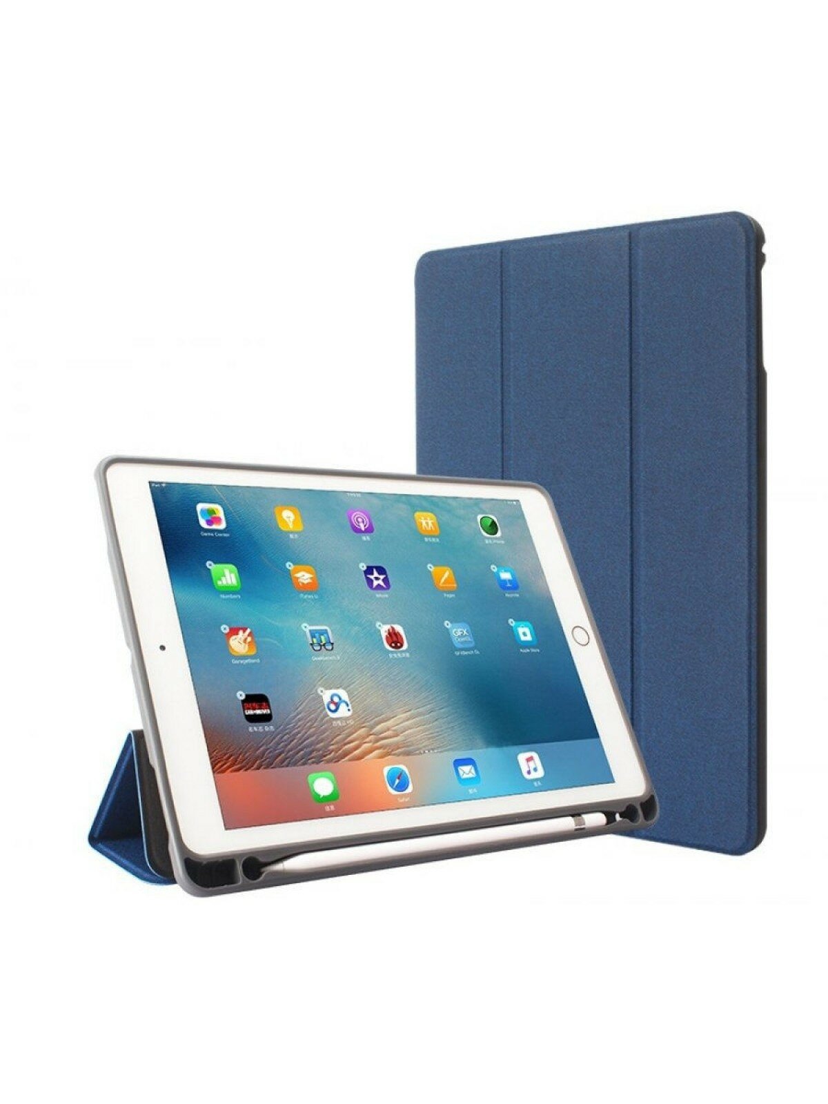 Чехол-обложка MyPads для Lenovo Tab M10 TB-X605F/M тонкий умный кожаный с подставкой, синий