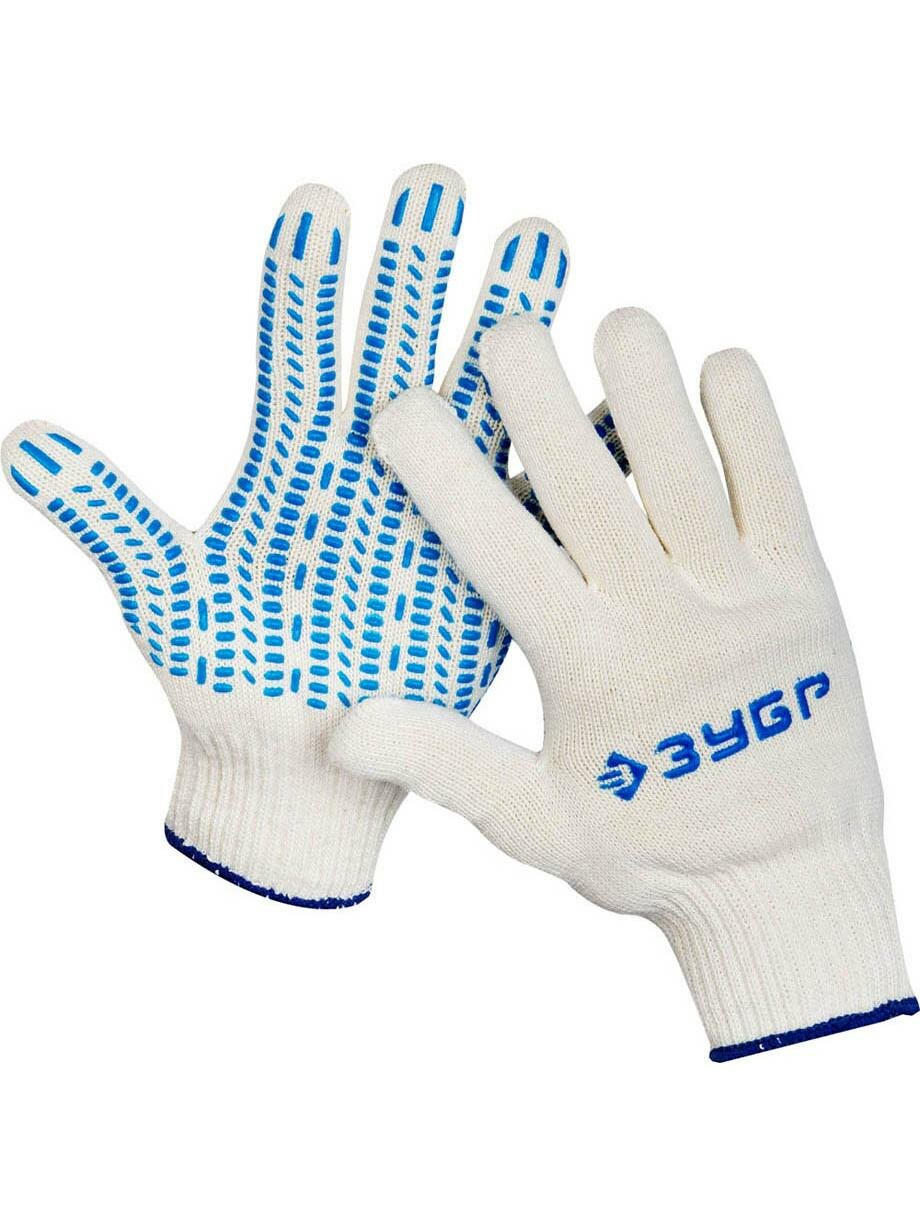 Перчатки ЗУБР трикотажные, 10 класс, х/б, с защитой от скольжения, L-XL, 1 пара {11390-K10} (1 шт)