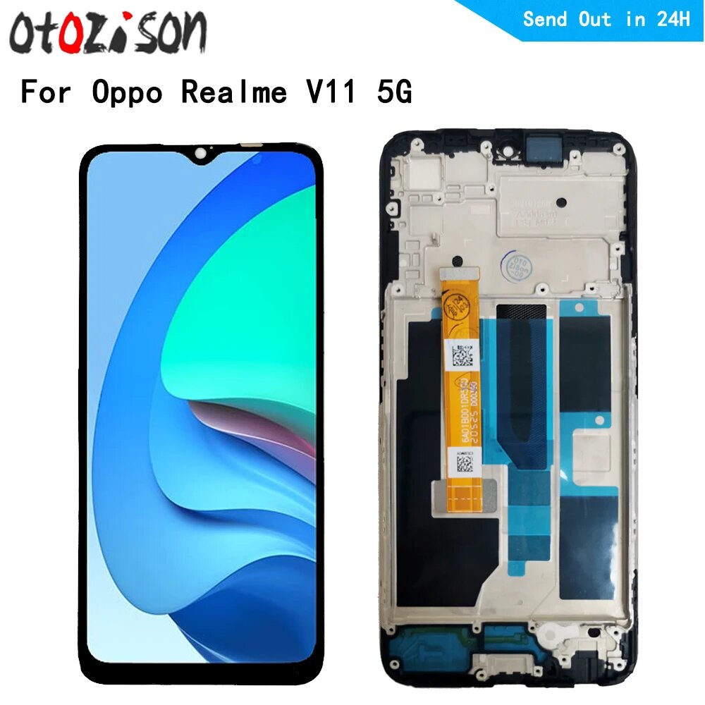 Для Realme V11 ЖК-экран для Oppo Realme V11 5G ЖК-экран сенсорной панели With Black Frame