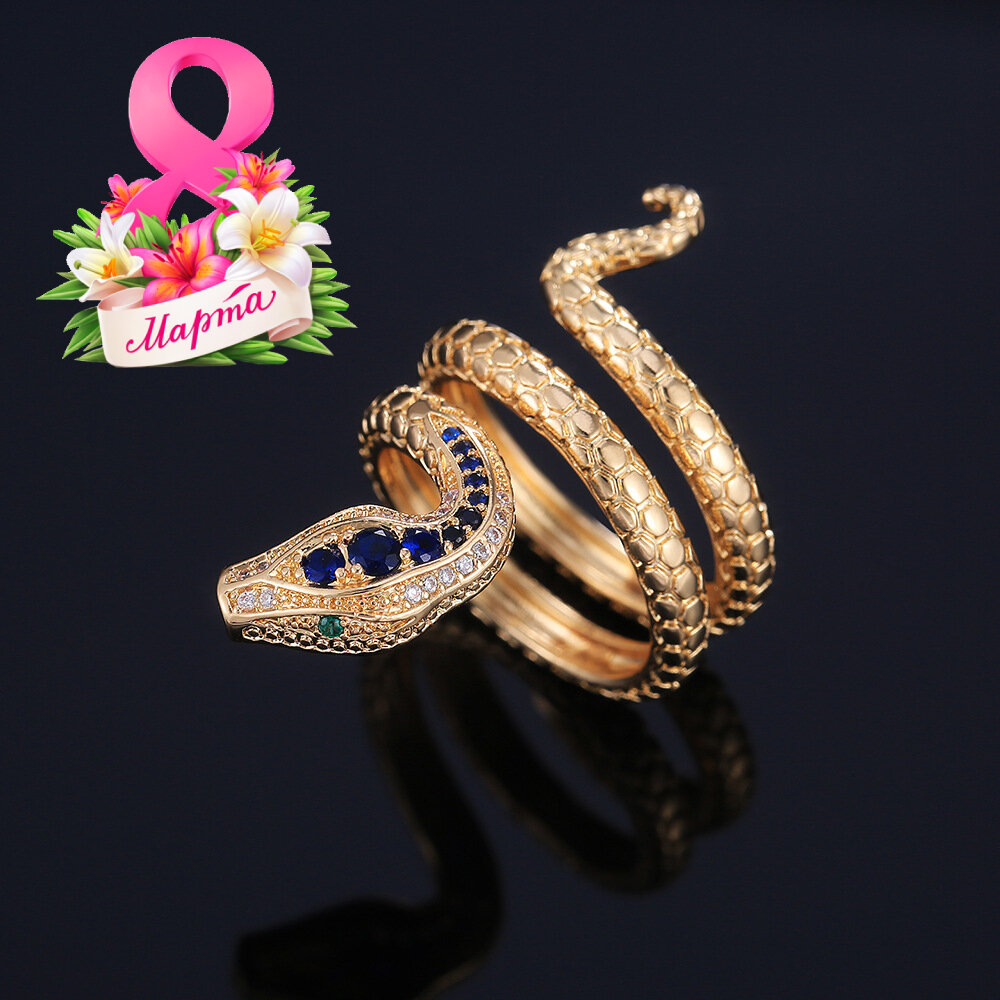 Кольцо плетеное, фианит