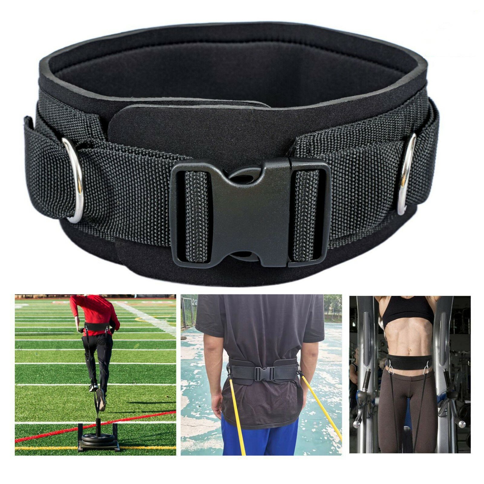 Тренировочный пояс MyPads с металлическими кольцами для крепления резинок и регулировкой