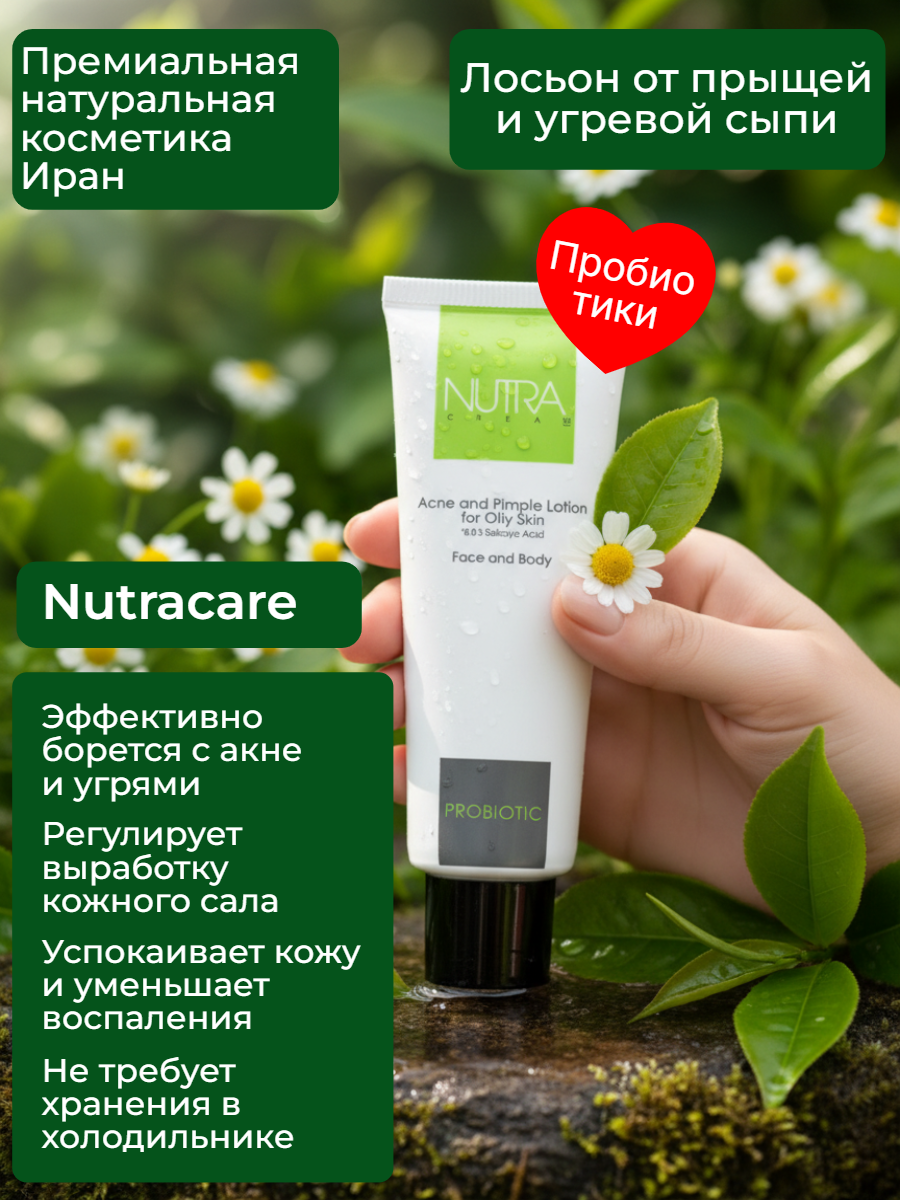 Лосьон для жирной кожи против акне и прыщей Nutracare Acne and Pimple Lotion for Oily Skin