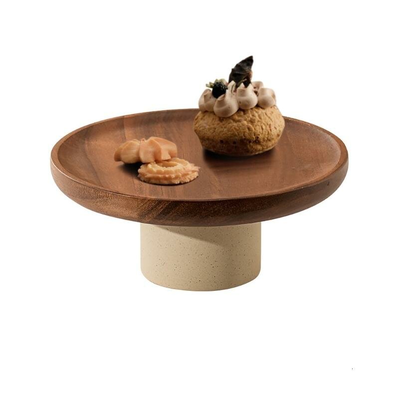 Деревянная подставка для тортов с керамическими куполами, маленький