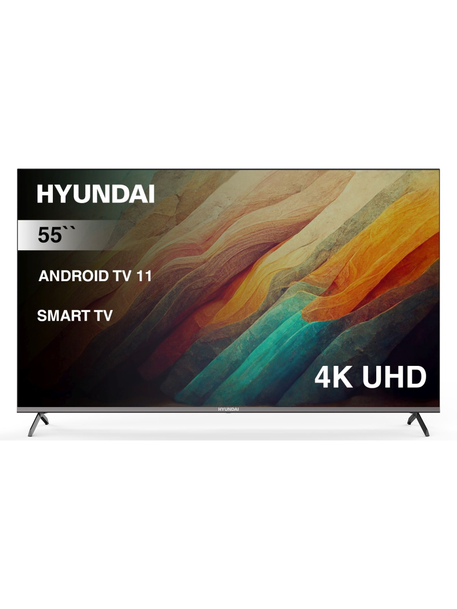 Телевизор LED Hyundai 55" H-LED55BU7006 Android TV Frameless Metal черный Smart