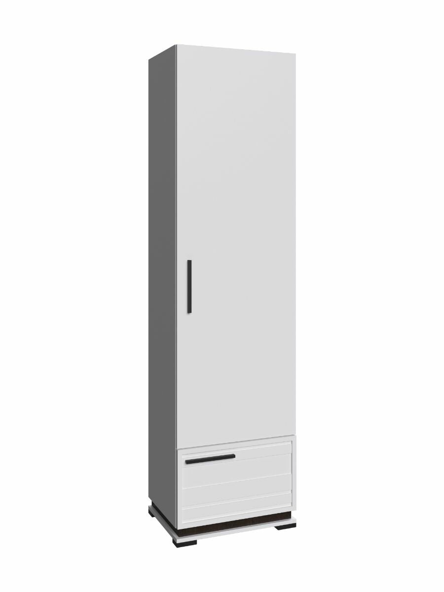 Домани шкаф пенал Модена МШ-31 560х2100х405, цвет (Белый/Венге)