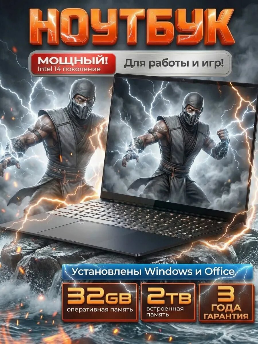 Ноутбук HiGH TECH R544 Intel H-Series RAM 32GB / SSD 2048GB