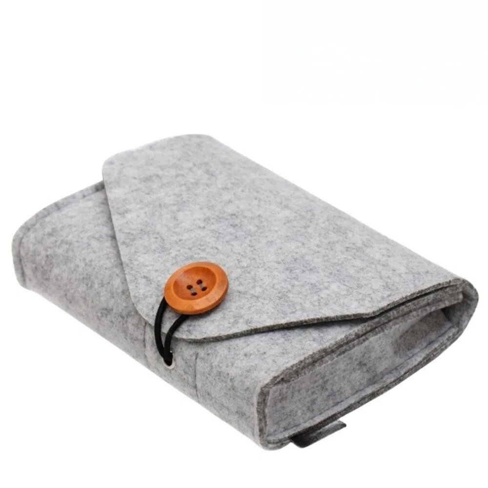 Фетровая коробка-органайзер для хранения кабелей Grey