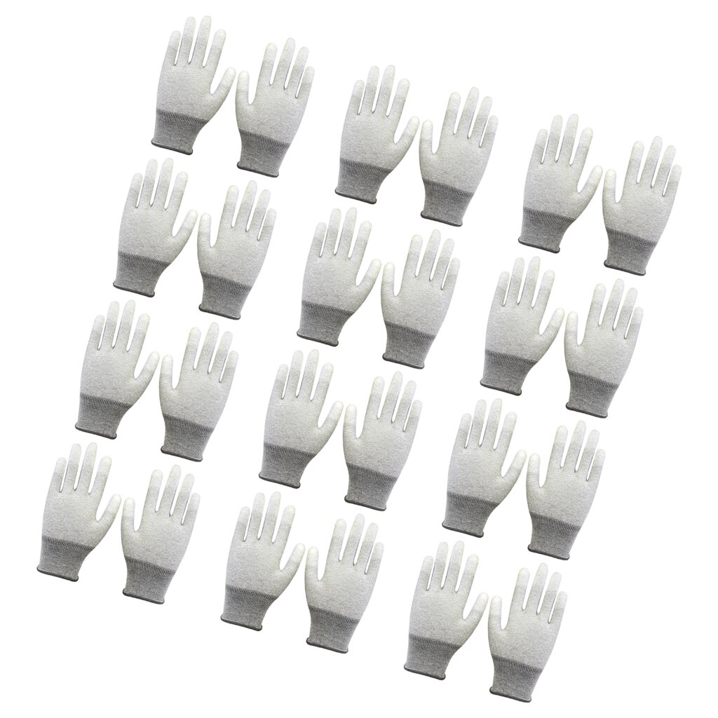 12 пар антистатических перчаток из углеродного волокна для защиты электроники и обеспечения безопасности