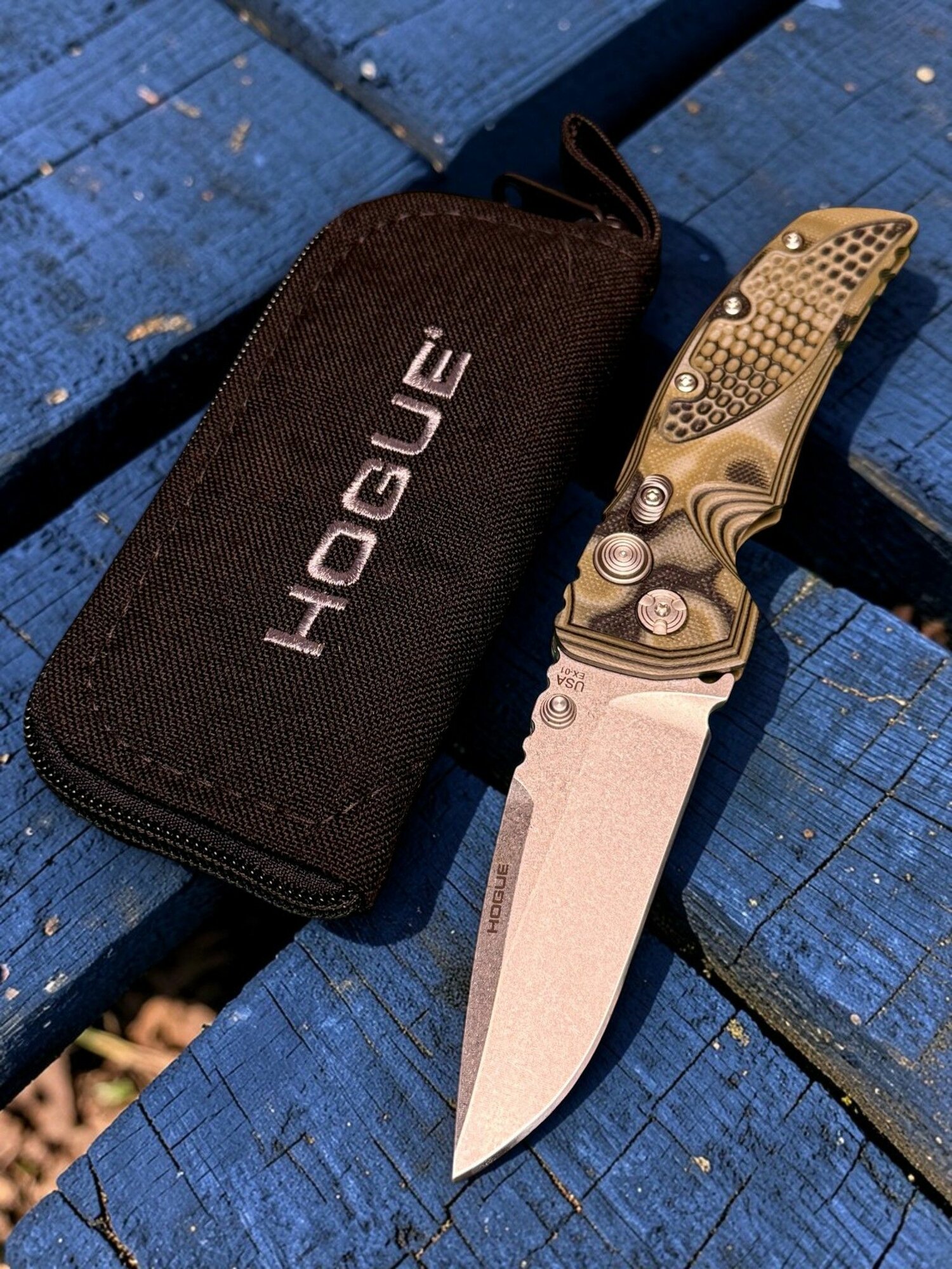 Нож складной Hogue HO34178 EX-01, G-Mascuc Green G10 Handle