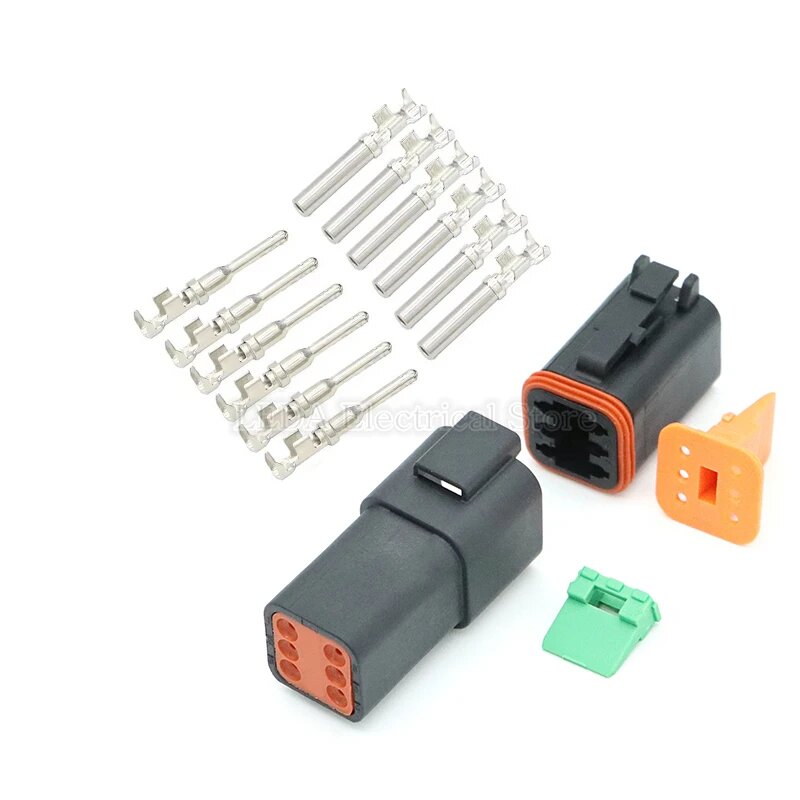 Авторазъем DT 6Pin Male Female, черный