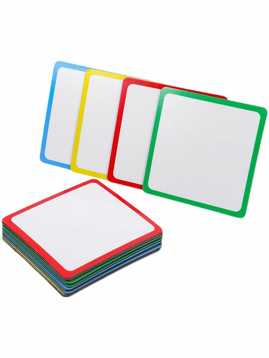 Белые магнитные карточки с возможностью стирания, комплект из 16 штук разнообразных цветов