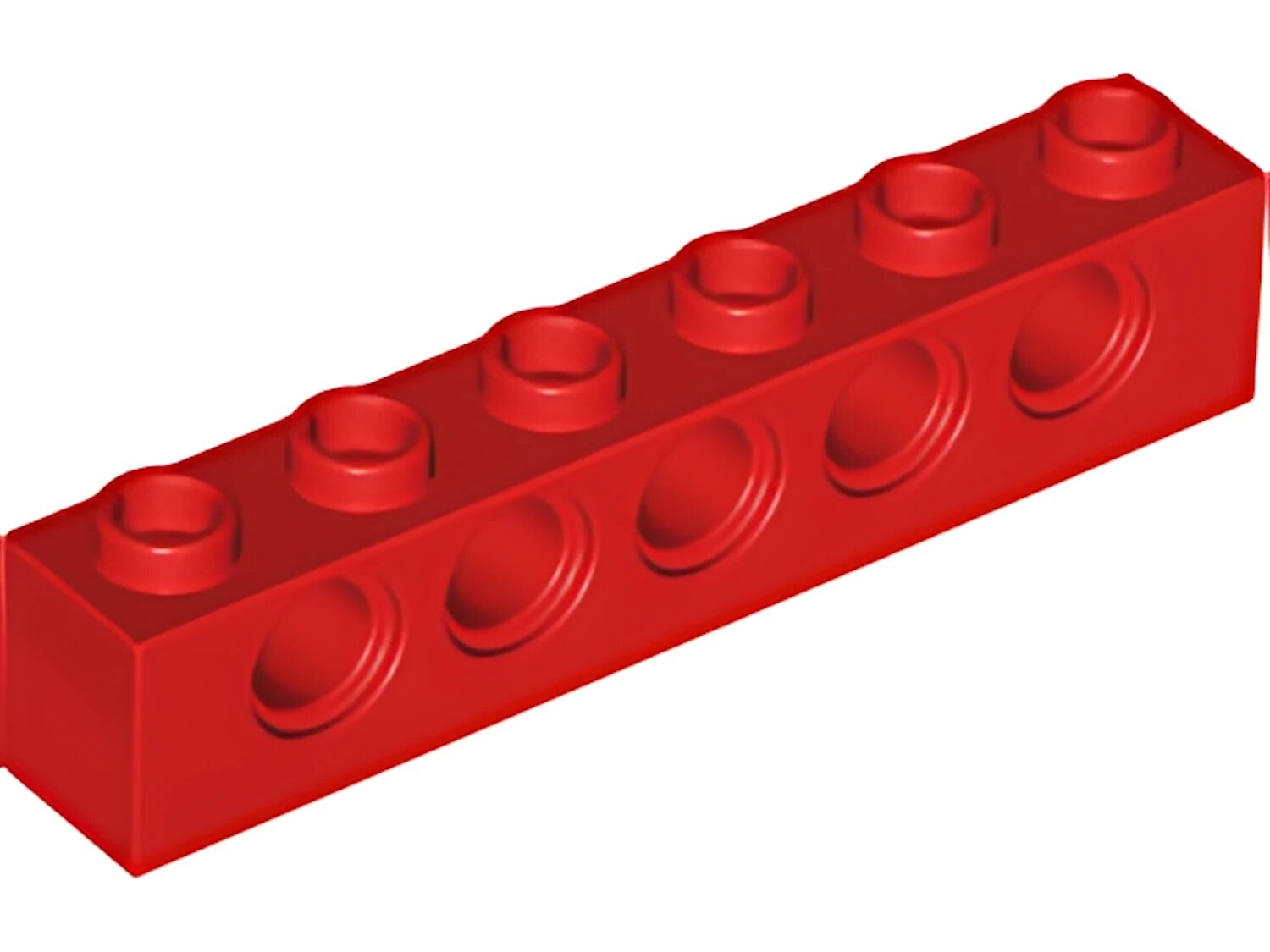 Деталь LEGO Technic, Brick 1 x 6 with Holes 3894 Red U