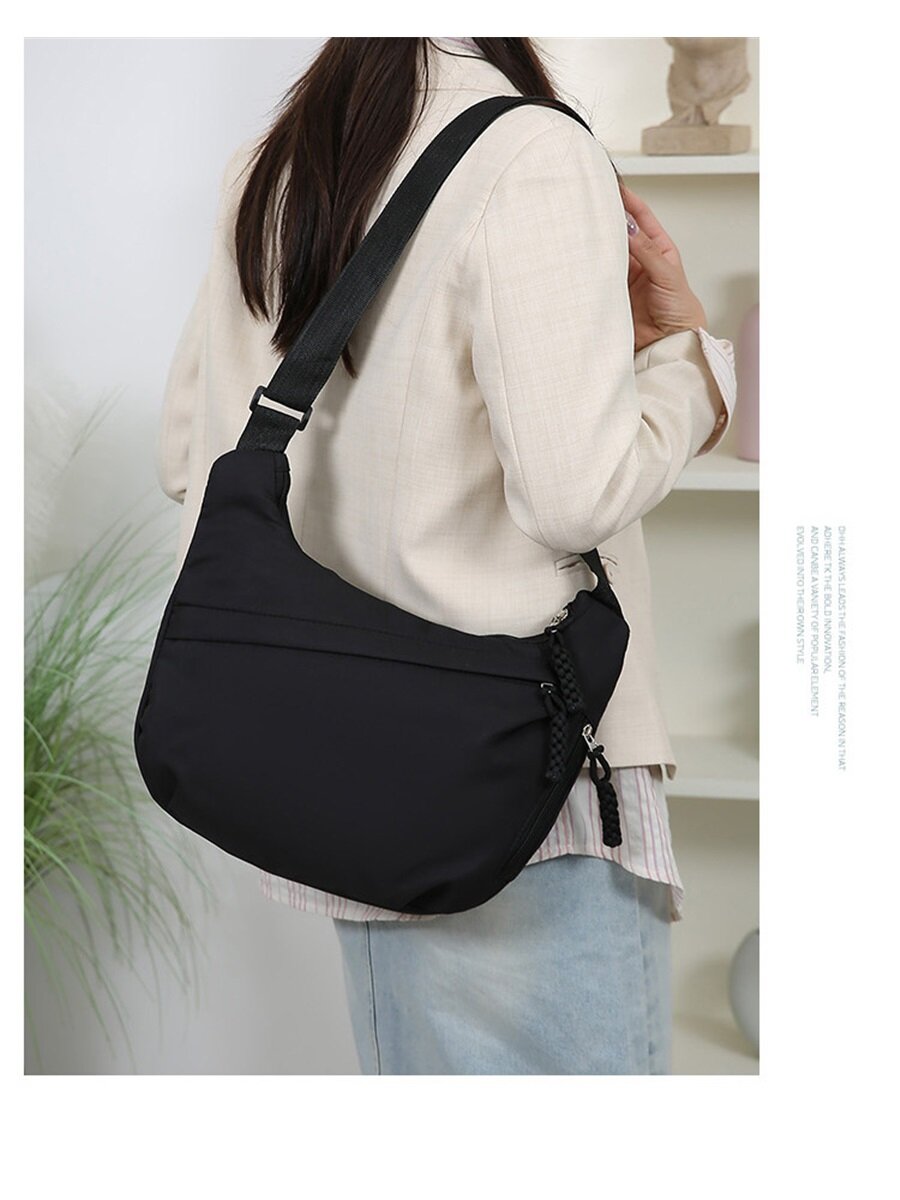 Универсальные холщовые сумки через плечо в корейском упрощенном стиле, сумка через плечо большой емкости, однотонная легкая сумка-клецка для женщин