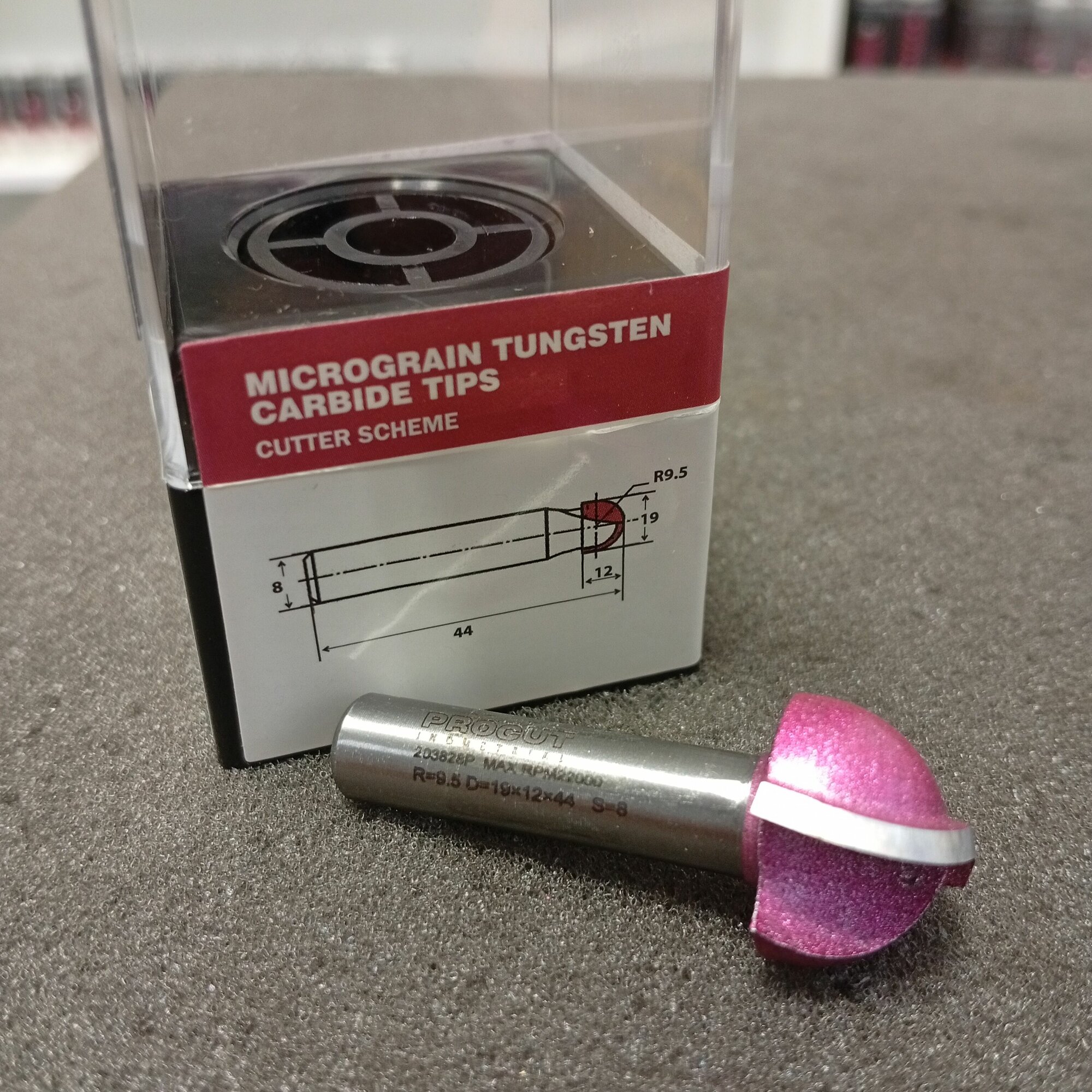 Фреза галтельная 19 мм (проф. серия) Z 2 R 9.5 D 19x12x48 S 8 PROCUT