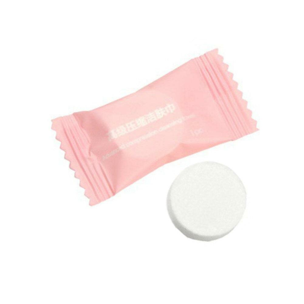 100шт. Прессованные одноразовые полотенца в таблетках Салфетки прессованные в таблетках, Набор полотенец для лица, рук или ног, 20 x22 см, белый,