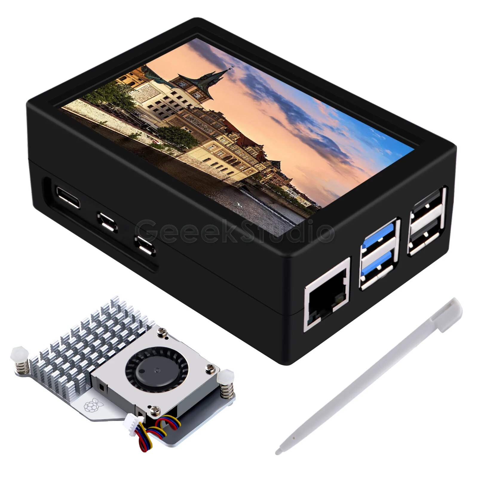 Дисплей 3,5 дюйма 480x32 0 пикселей с ABS чехол & Active Cooler Kit для Raspberry Pi 5