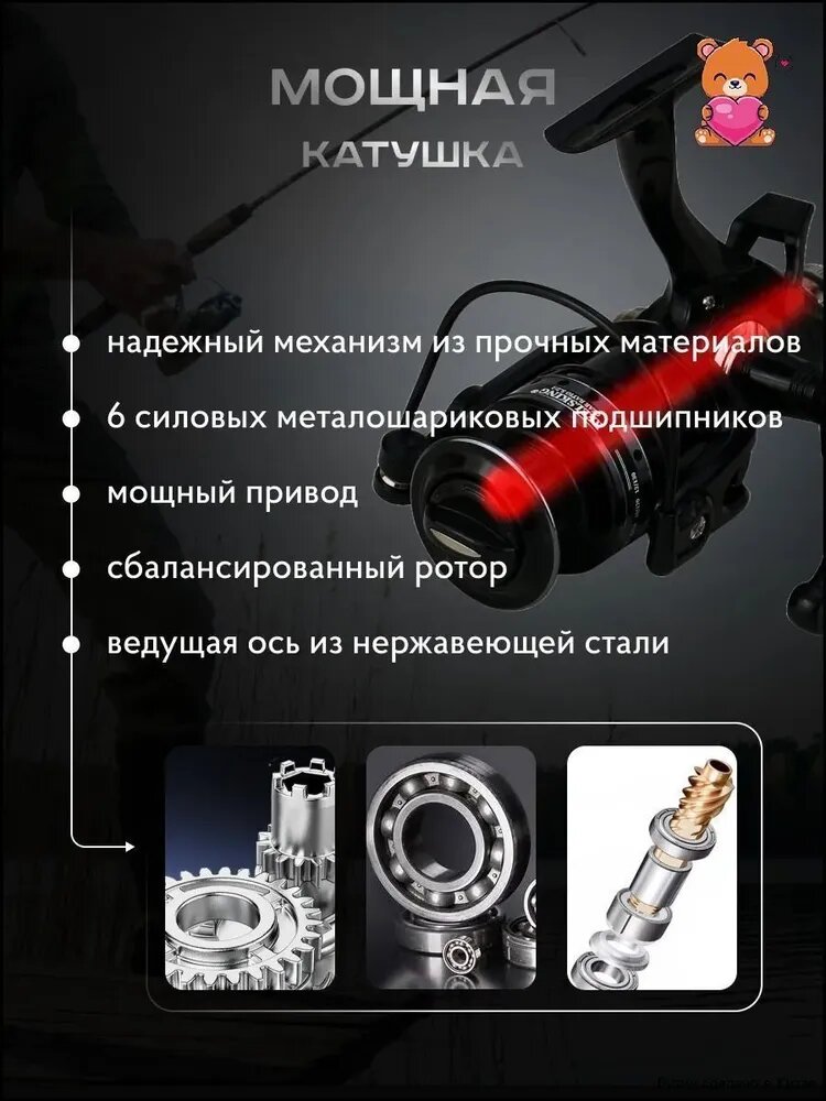 Катушка REELSKING 5000 безынерционная с байтраннером для карповой, фидерной и донной ловли — фото 1