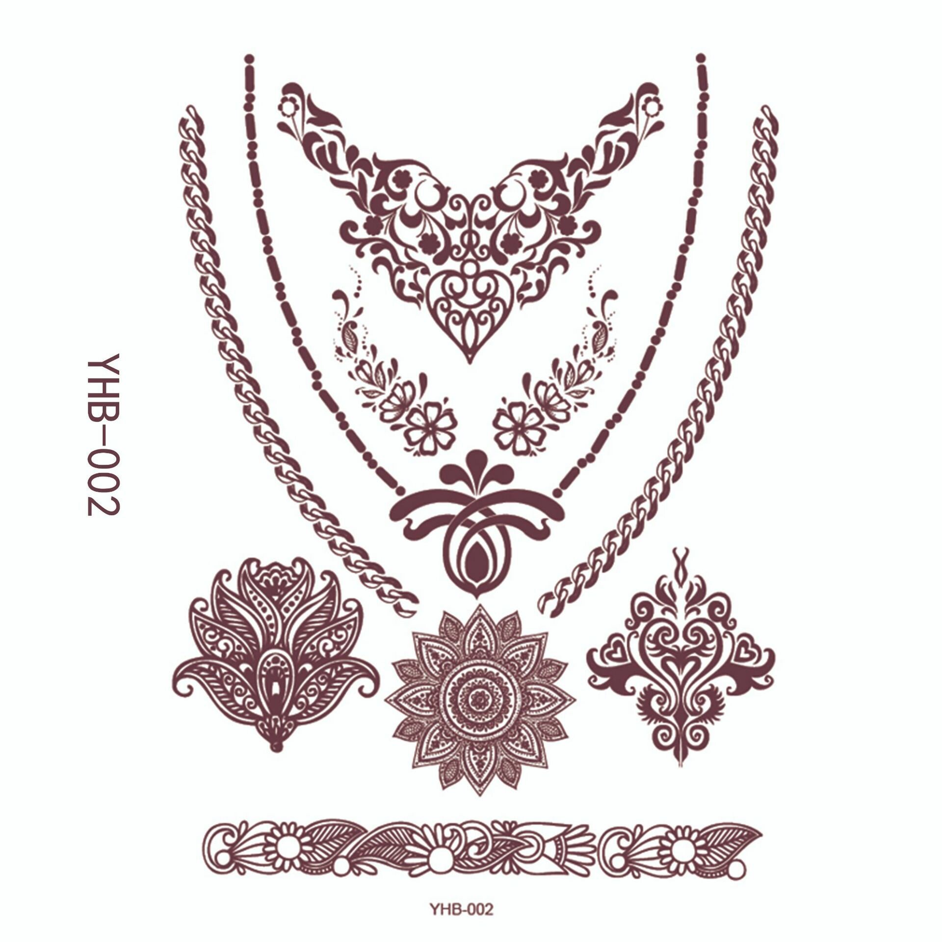 Временные татуировки хной в европейском и американском стиле, временные татуировки белого, черного и красного цветов, высококачественные временные татуировки для рук и предплечий.