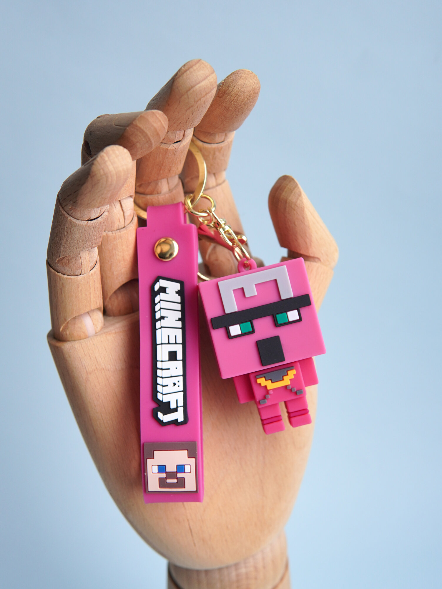 Брелок-фигурка Майнкрафт Розовый Пиглин (Minecraft Pigman) | Аксессуар на рюкзак и ключи | Подарок геймеру и фанату игры