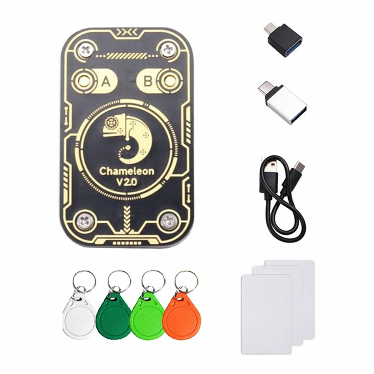 Chameleon Ultra V2.0 RFID смарт-считыватель чипов 4xUID ключ+3xUID карта