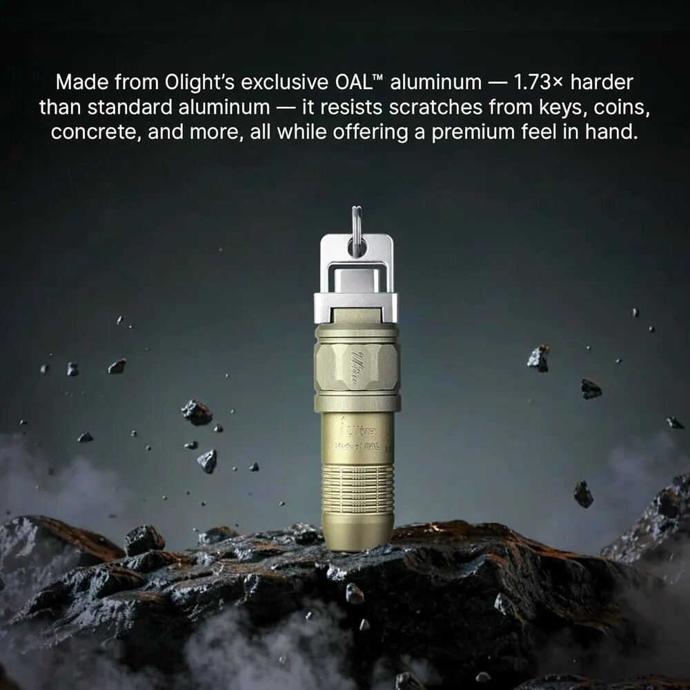 Olight iUltra светодиодный фонарь с USB-C зарядкой, 80 люмен, магнитным основанием, для ключей и рюкзака — фото 1