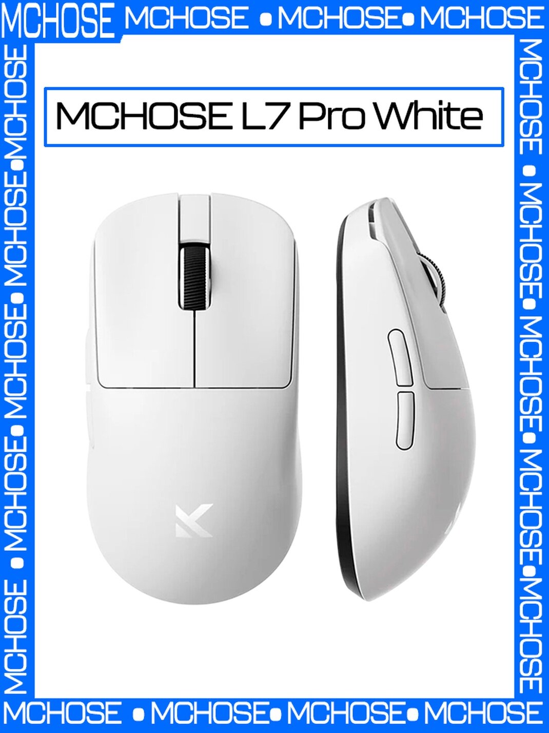 Игровая беспроводная мышь MCHOSE L7 Pro White, оптическая, белая