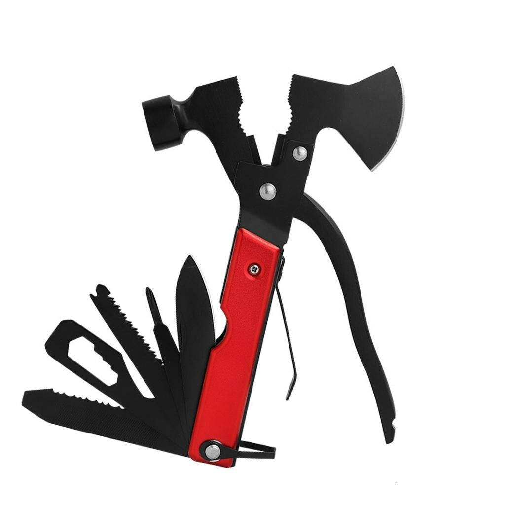 Многофункциональный складной топор-молоток для кемпинга, красный