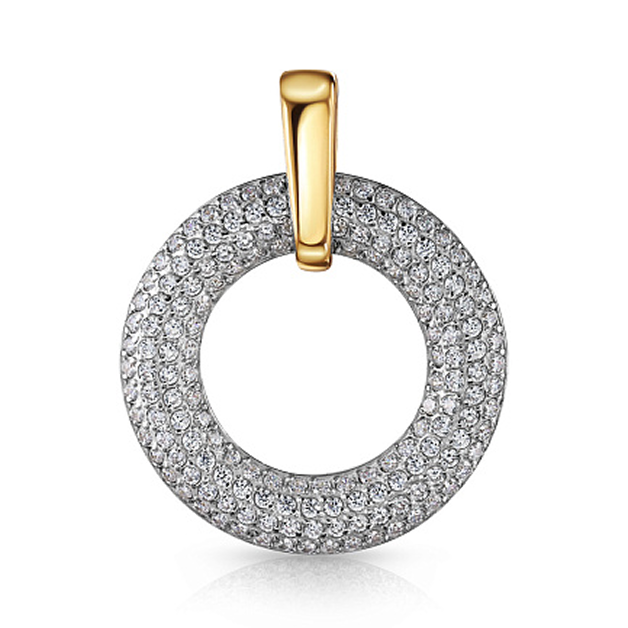 Подвеска, желтое золото, 585 проба, фианит