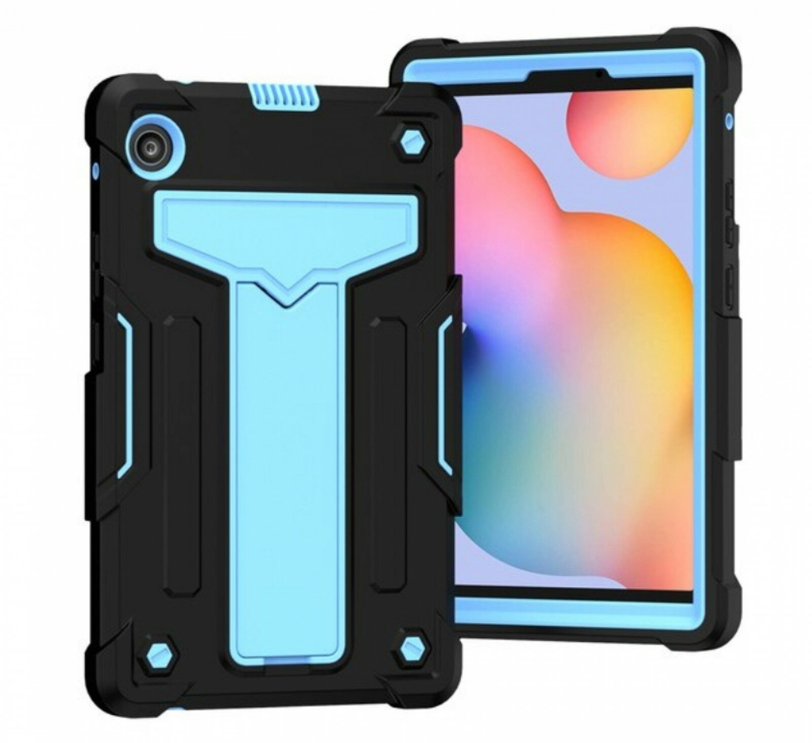 Защитный чехол Heavy MyPads для Huawei MatePad T 10s LTE / WiFi и MatePad C5e, черно-голубой