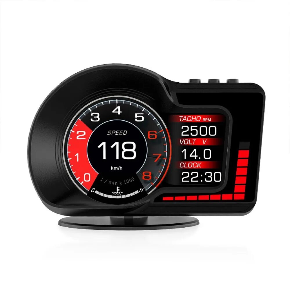 Автомобильный проекционный дисплей HUD, отображение скорости, напряжения, времени