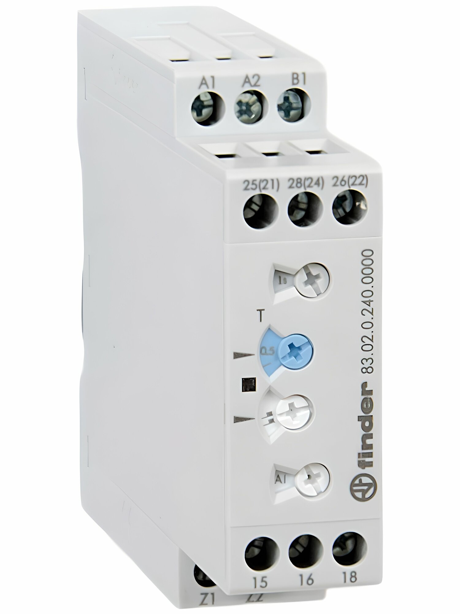 83.02.0.240.0000, Модульный таймер; питание 24 240В АС/DC; 2CO 12A; ширина 22.5мм; регулировка времени 0.05с 10дней