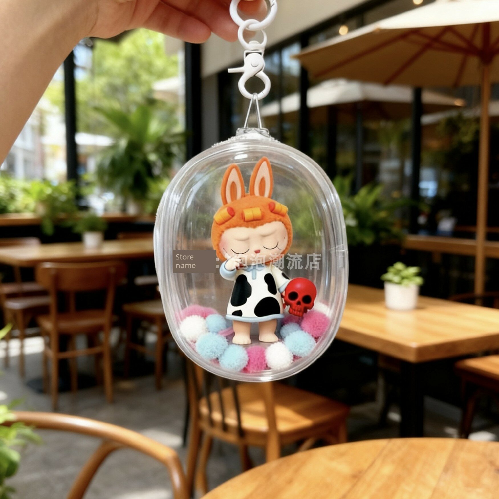 Подходит для Bubble Mart Labubu, прозрачный высококачественный футляр для куклы, защитный чехол, пылезащитный чехол для